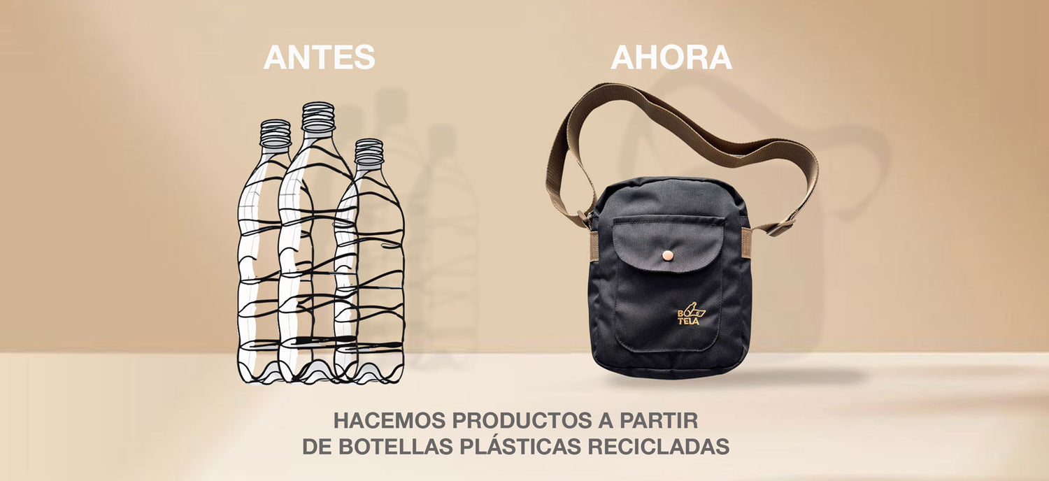 Botela. Bolsos y mochilas eco de tela de botellas plásticas recicladas